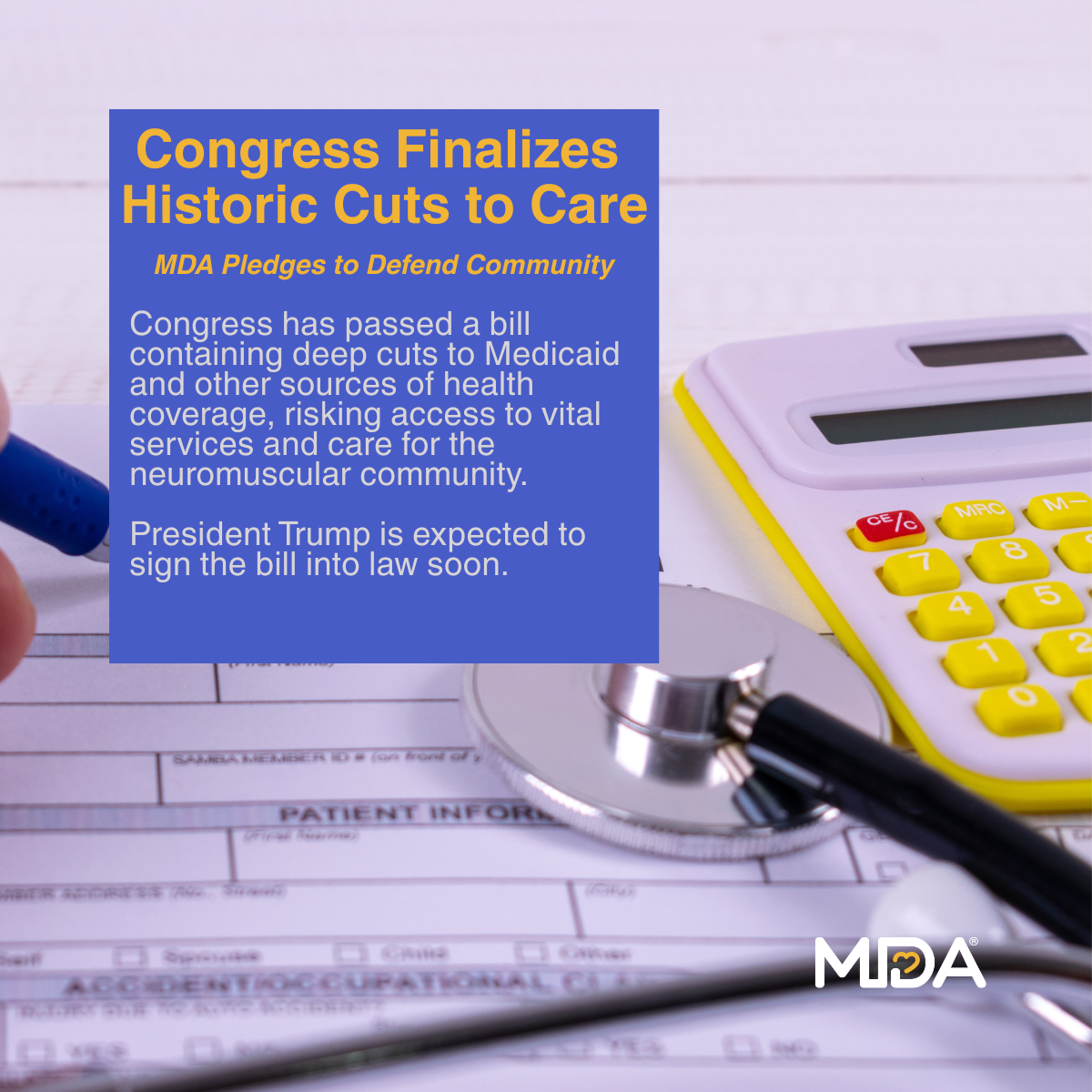 Congress Finalizes Historic Cuts to Care; MDA Pledges to Defend ...